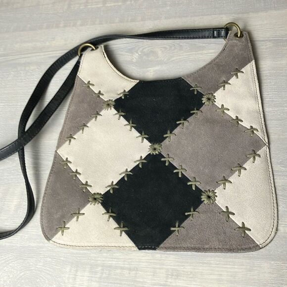 Tempo Designs | Bags | Vintage Neutral Patchwork Suede Purse | Poshmark